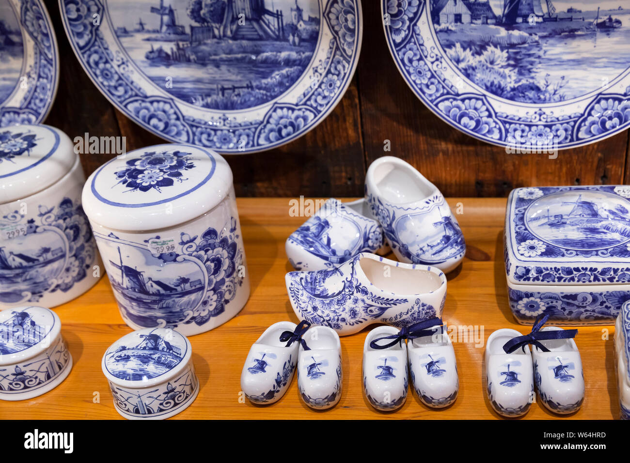 Set of Dutch porcelain clogs, traditional souvenir from Holland Stock ...