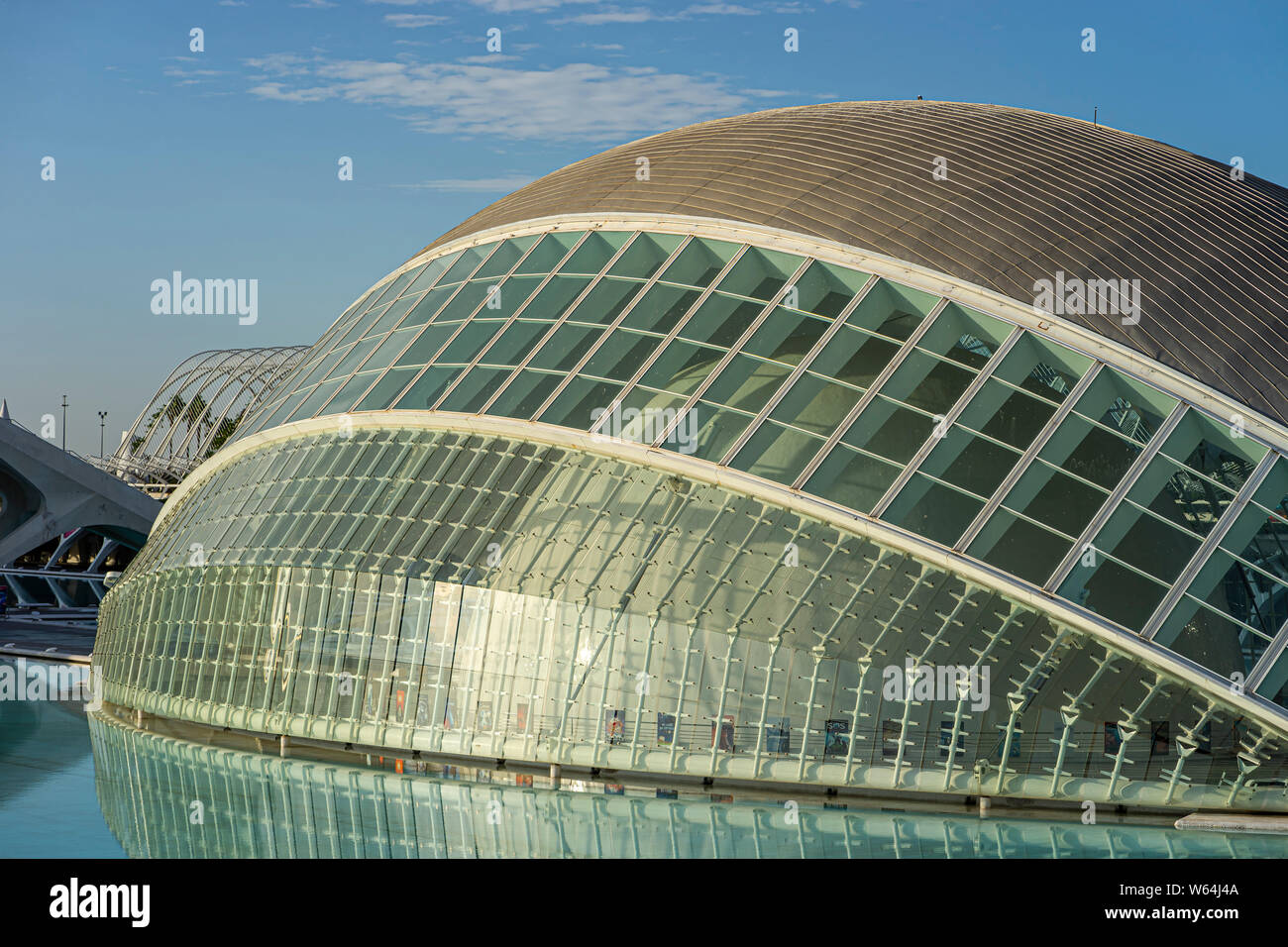 JULY 27, 2019 - VALENCIA, SPAIN. The Hemisferic planetarium (1998) is ...