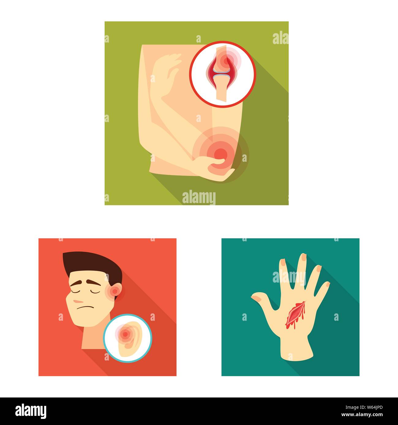 Vector design of damage and wound icon. Set of damage and rendering ...