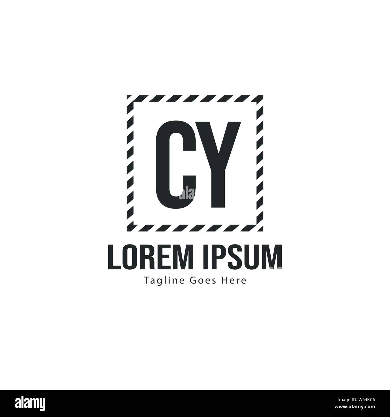Initial CY logo template with modern frame. Minimalist CY letter logo ...