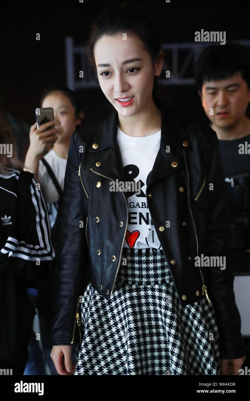 Chinese Uigur actress Dilraba Dilmurat arrives at the Shanghai Hongqiao ...