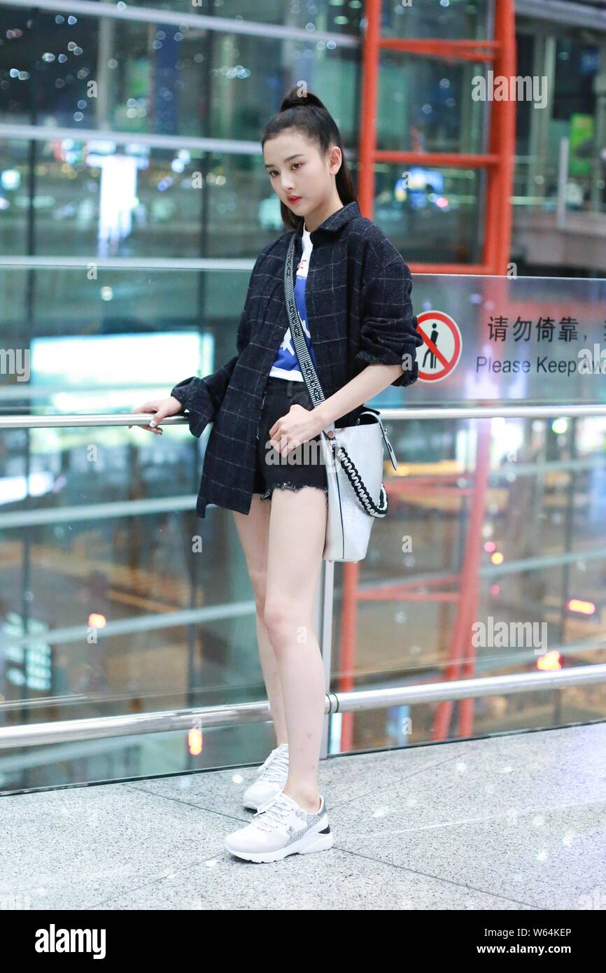 Chinese actress Song Zu'er arrives at the Beijing Capital International ...