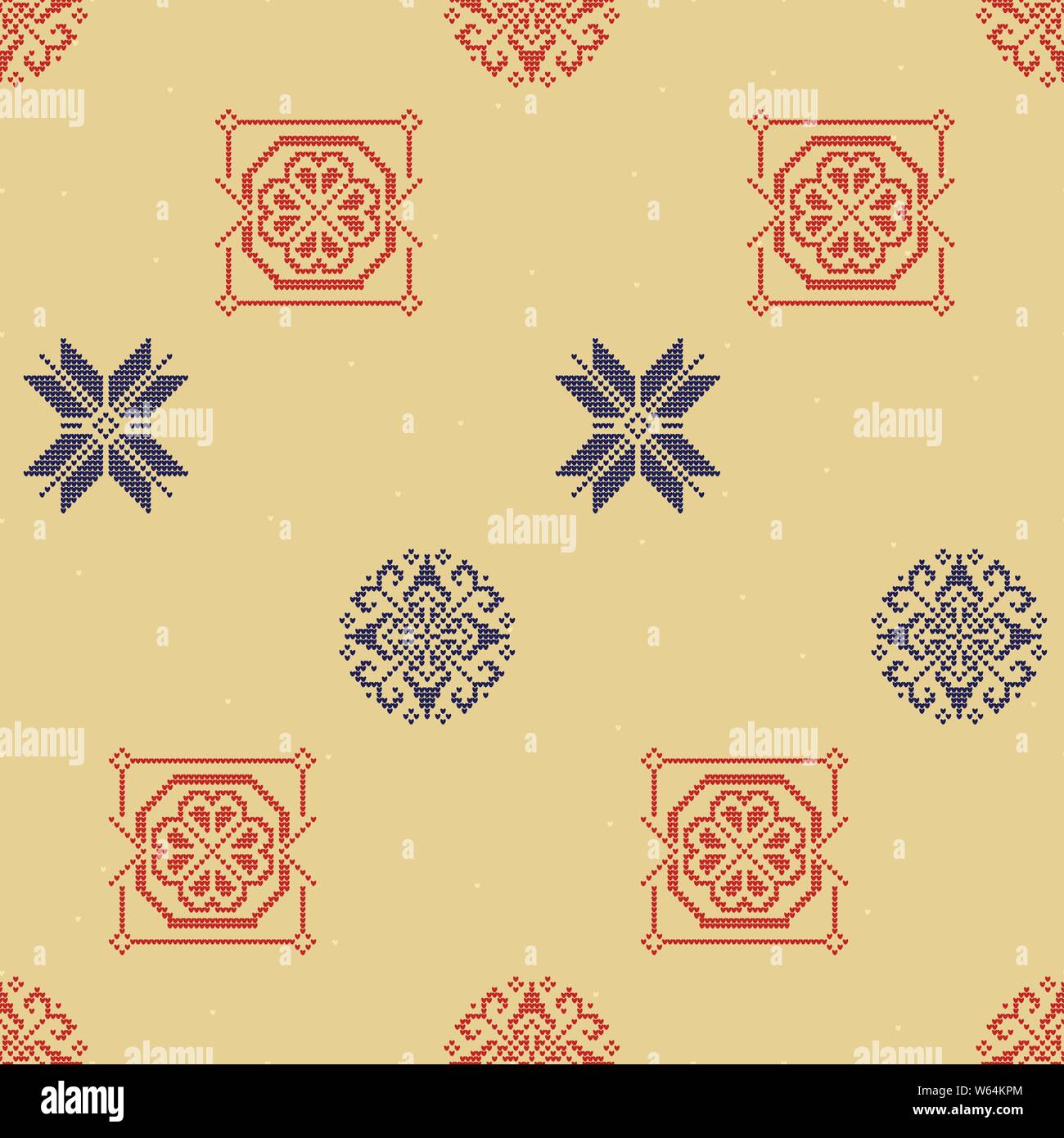 Traditional Norway Style Seamless Knitting Pattern. Abstract ethnic ...