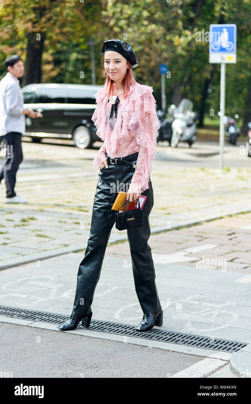 Street Snap during the Paris Fashion Week Spring/Summer 2019 in Paris ...
