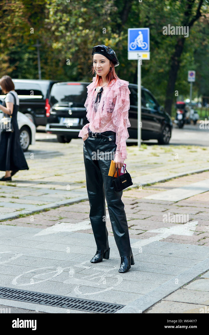 Street Snap during the Paris Fashion Week Spring/Summer 2019 in Paris ...