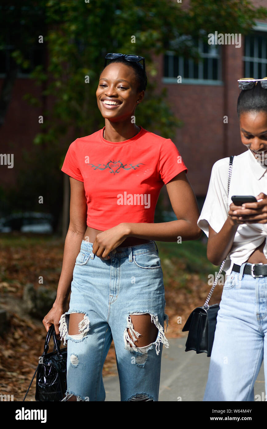 Street Snap during the Paris Fashion Week Spring/Summer 2019 in Paris ...
