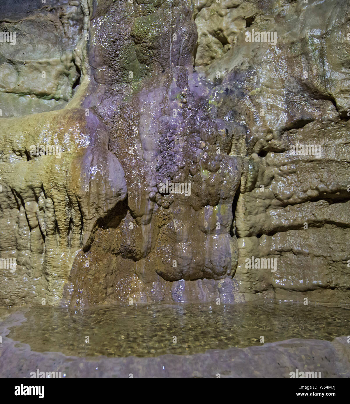 Closeup detail of geological rock formations in underground ...