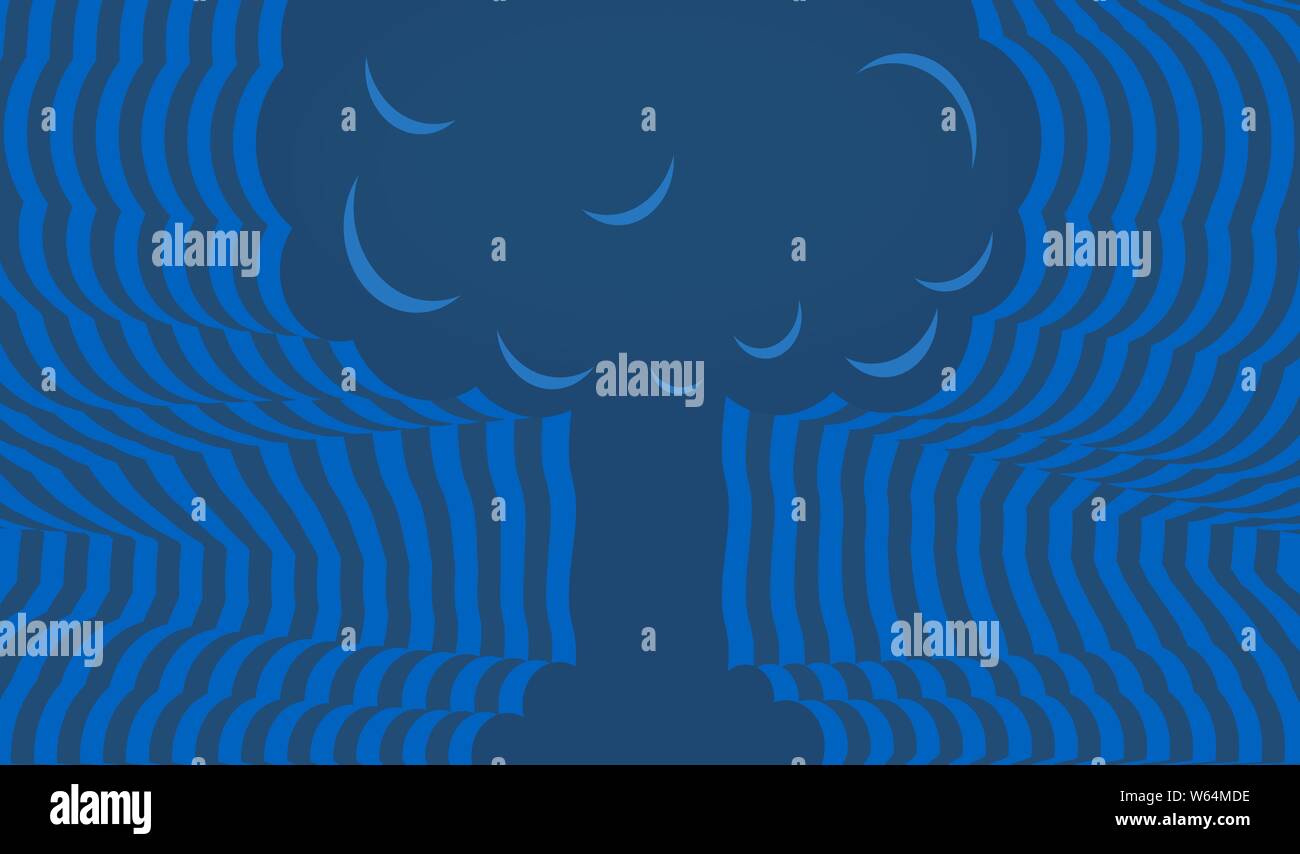 Vector illustration. Atomic bomb explossion background with copy space ...