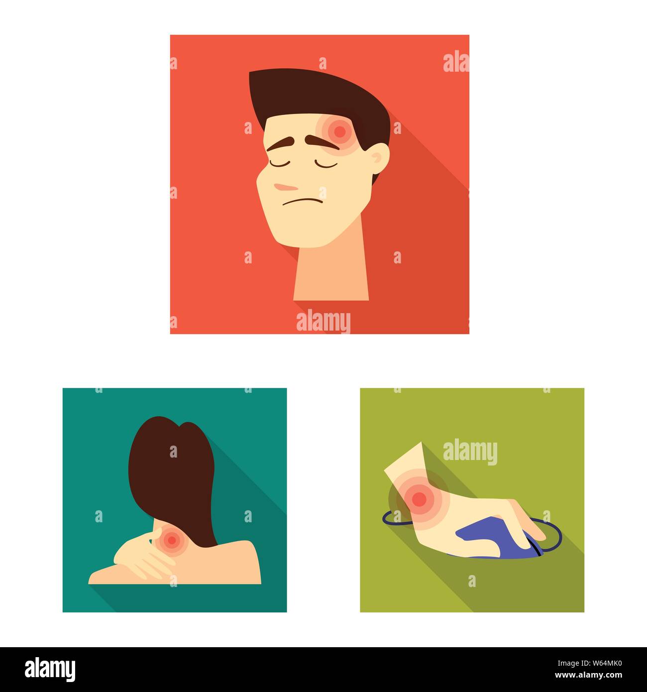 Isolated object of damage and wound icon. Collection of damage and ...