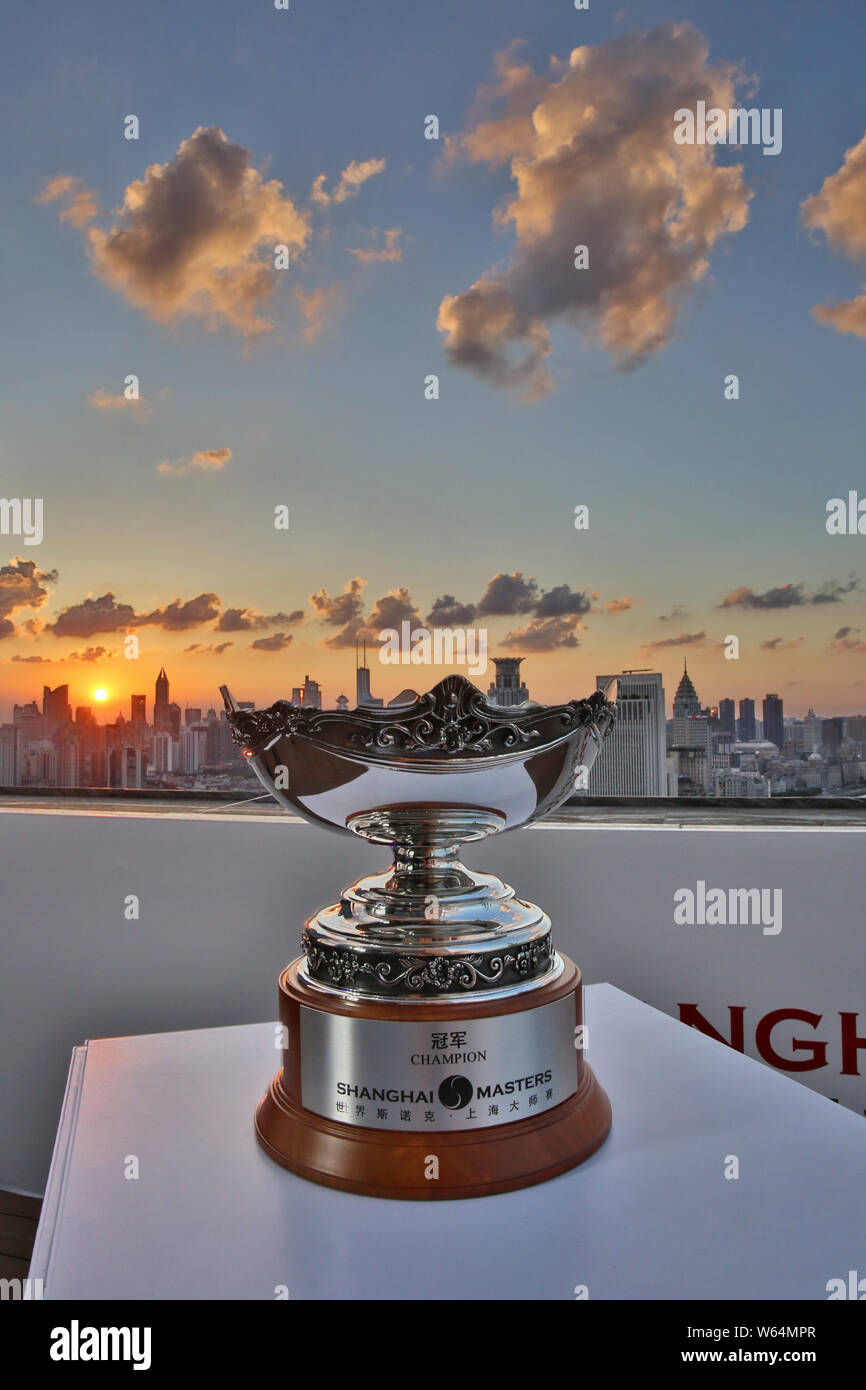 The trophy is on display at a welcome reception for the 2018 Shanghai ...