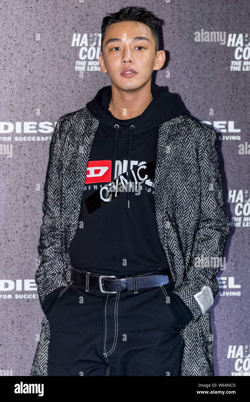 South Korean actor Yoo Ah-in attends a promotional event for Diesel in ...