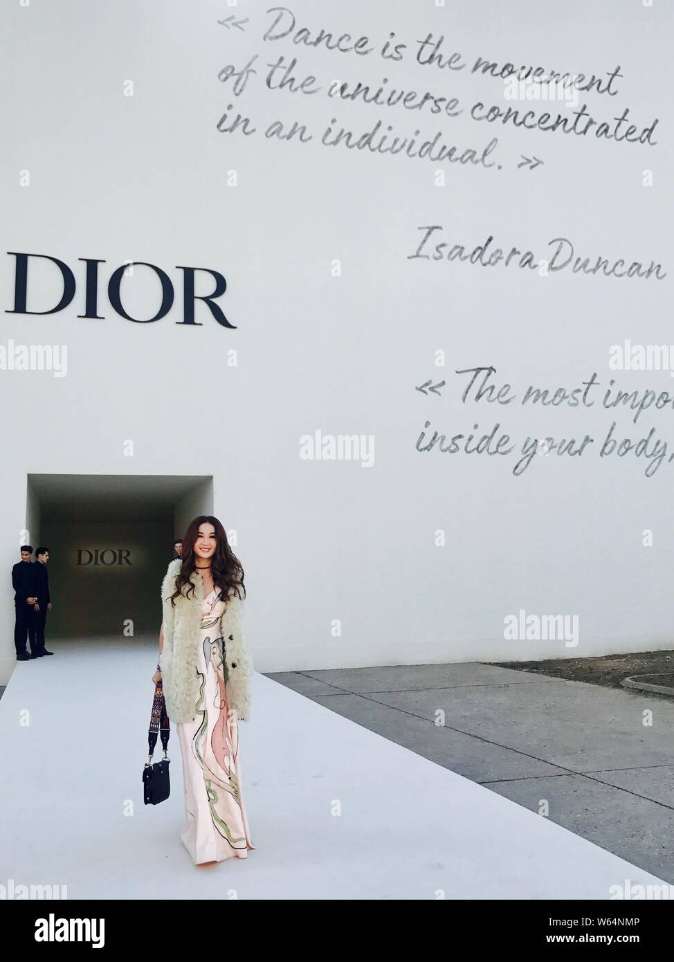 Hong Kong actress Irene Wan Bik-ha attends the Christian Dior fashion ...