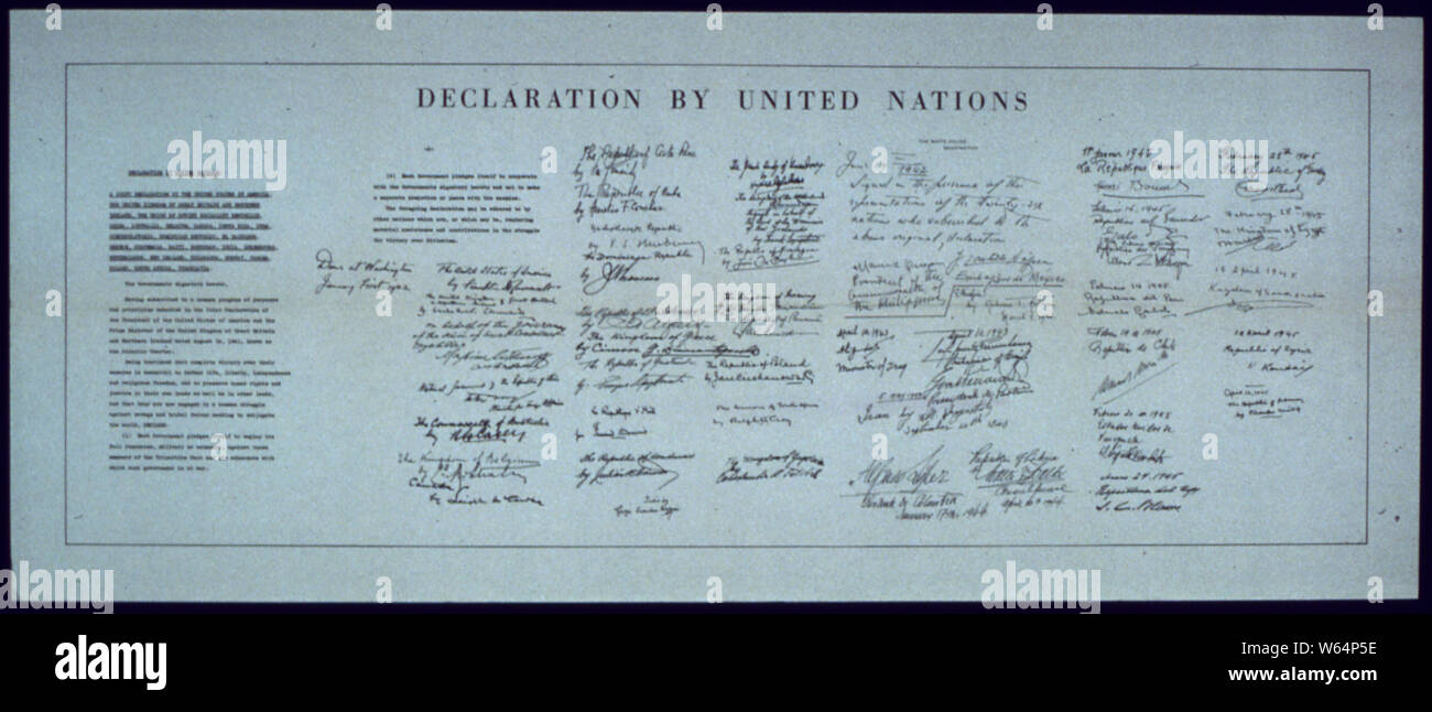 Declaration by the United Nations Stock Photo - Alamy