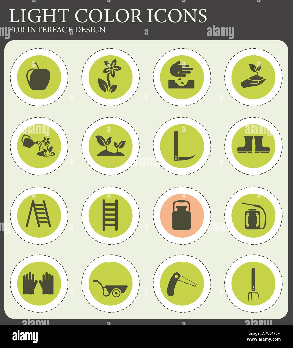 gardening vector icons for web and user interface design Stock Vector ...