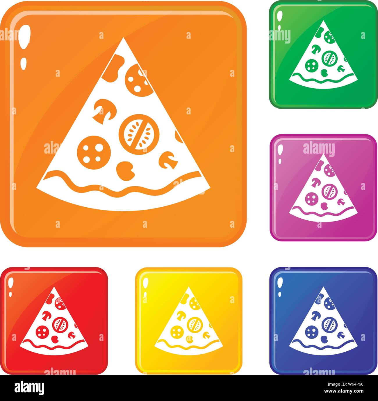 Pizza slice icons set vector color Stock Vector Image & Art - Alamy