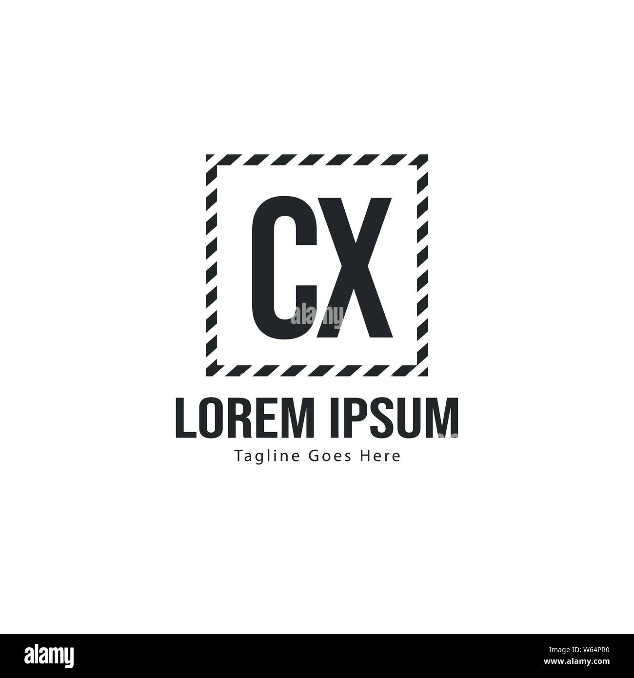 Initial CX logo template with modern frame. Minimalist CX letter logo ...