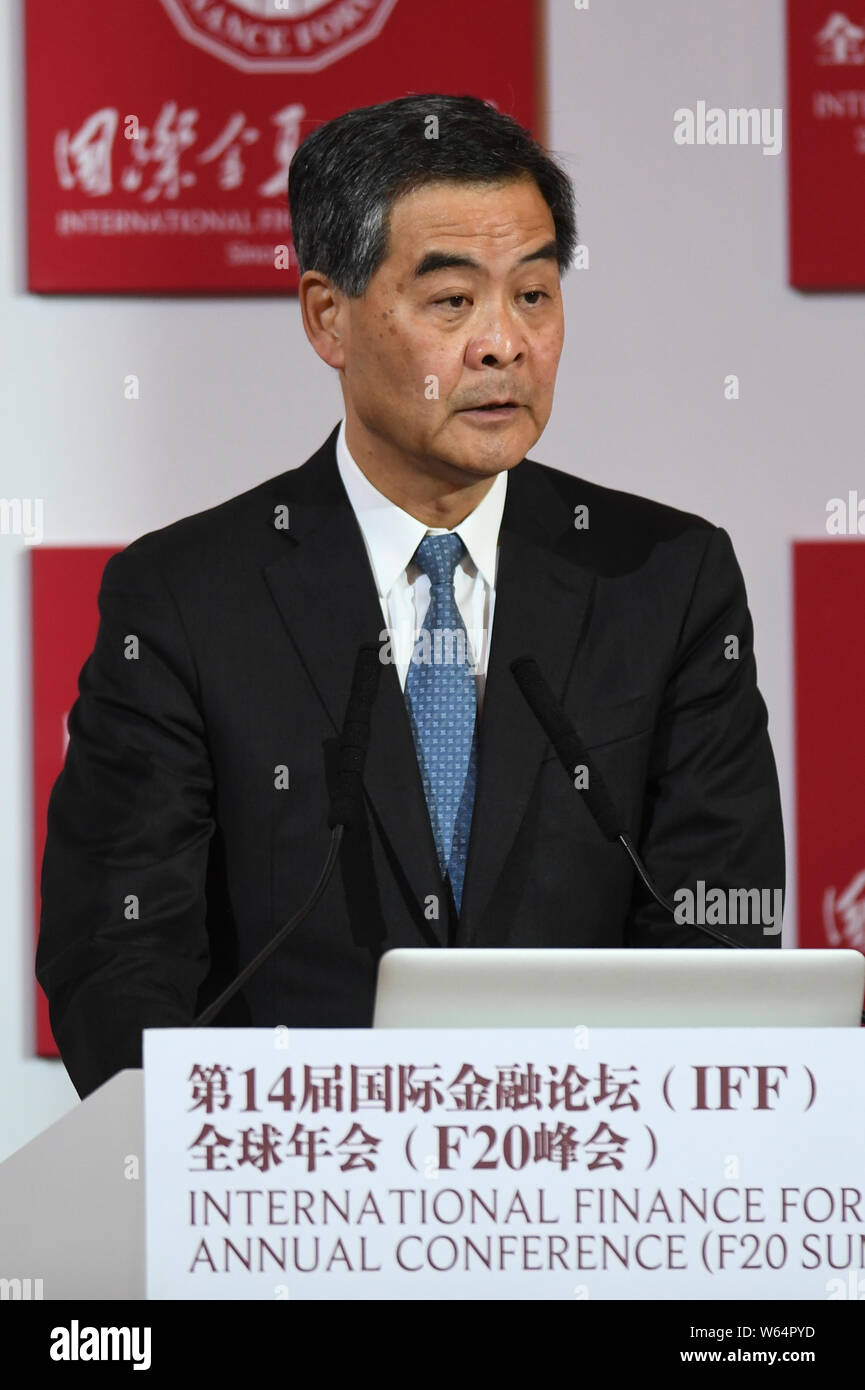 --FILE--Former Hong Kong Chief Executive Leung Chun-ying, also known as ...