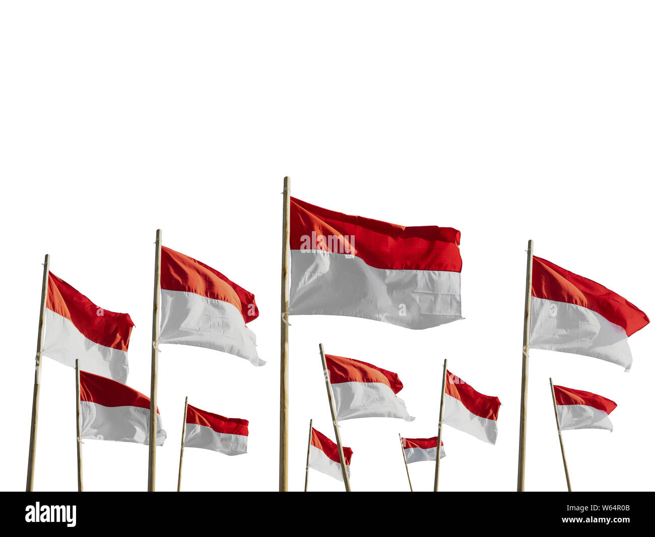 indonesia flag isolated over white Stock Photo - Alamy