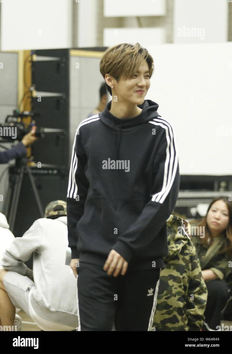 Chinese actor and singer Lu Han is pictured during a set visit for his ...