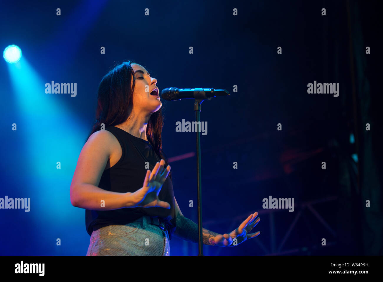 Fredrikstad, Norway - July 28th, 2019. The Norwegian indie pop band ...