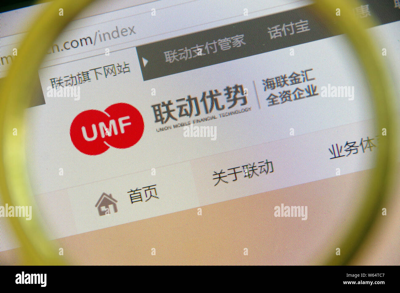 A Chinese netizen browses the website of third-party payment service ...