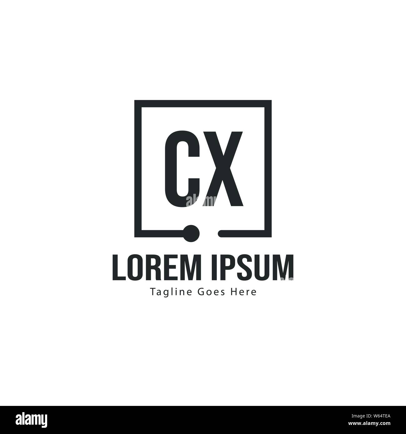 Initial CX logo template with modern frame. Minimalist CX letter logo ...