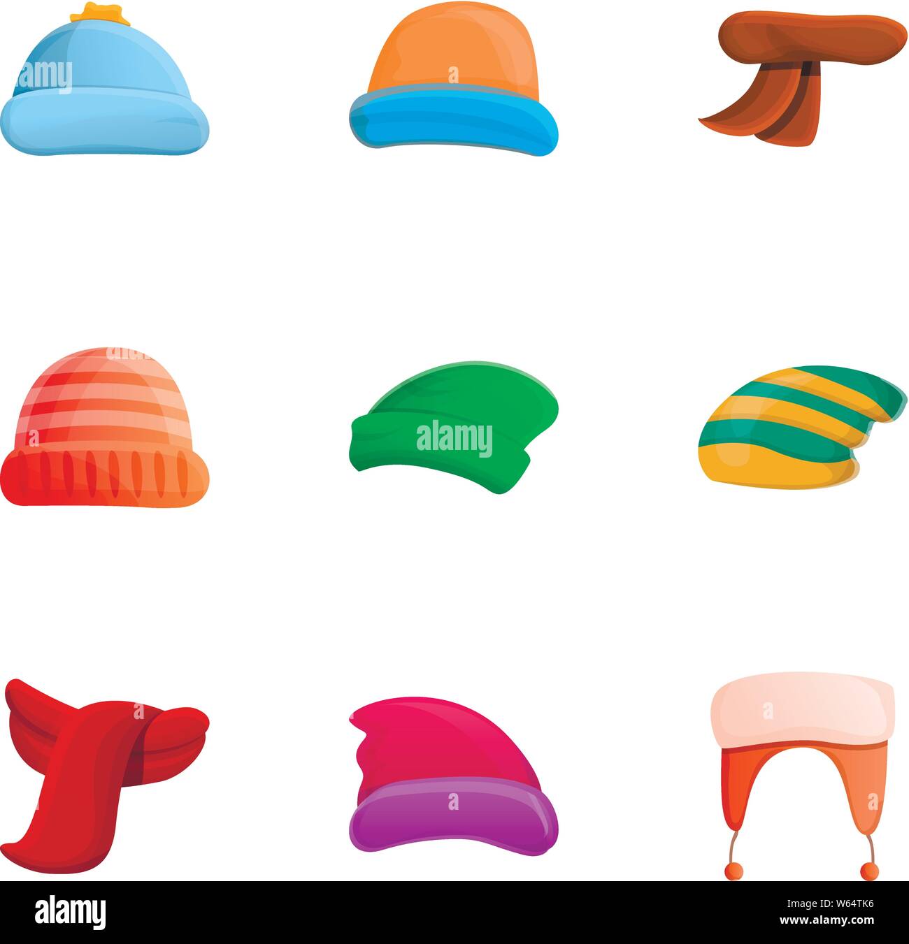 Winter clothes accessories icon set. Cartoon set of 9 winter clothes ...