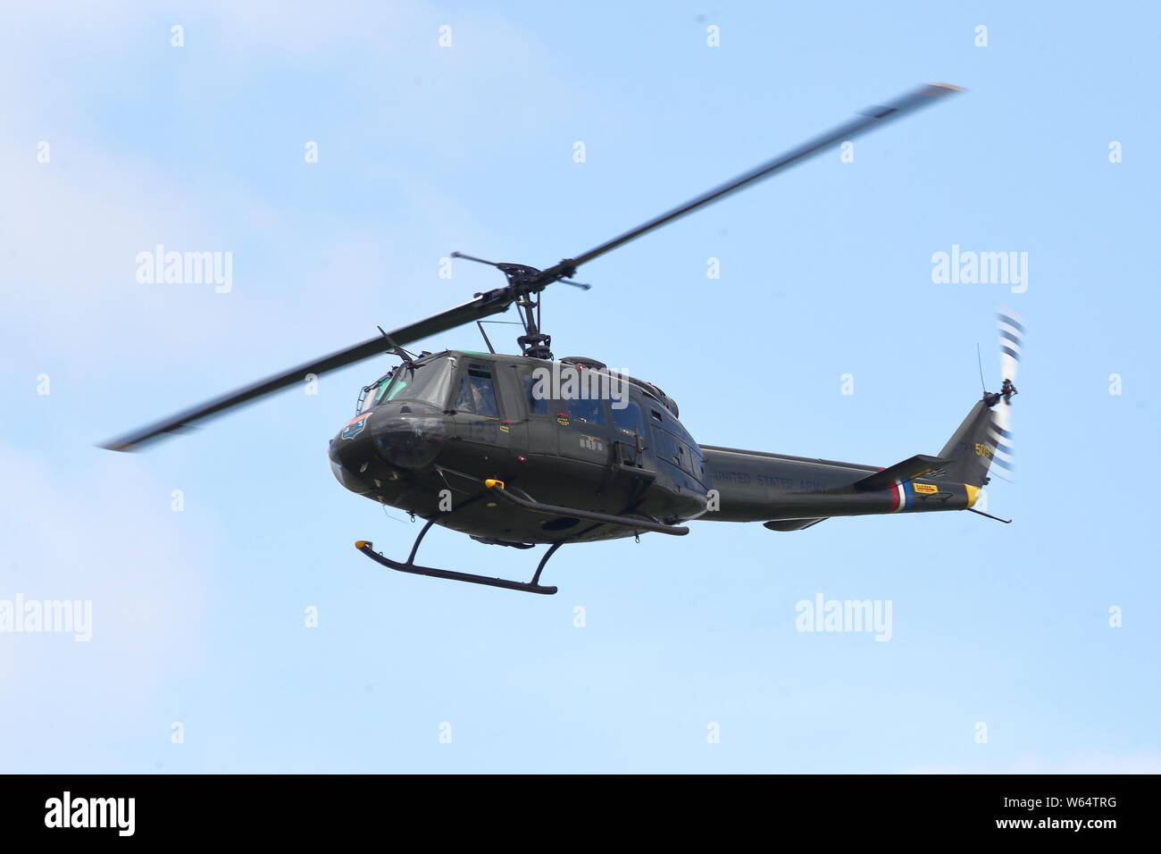 Bell UH-H1 Huey Iroquois helicopter arriving at RIAT 2019 at RAF ...