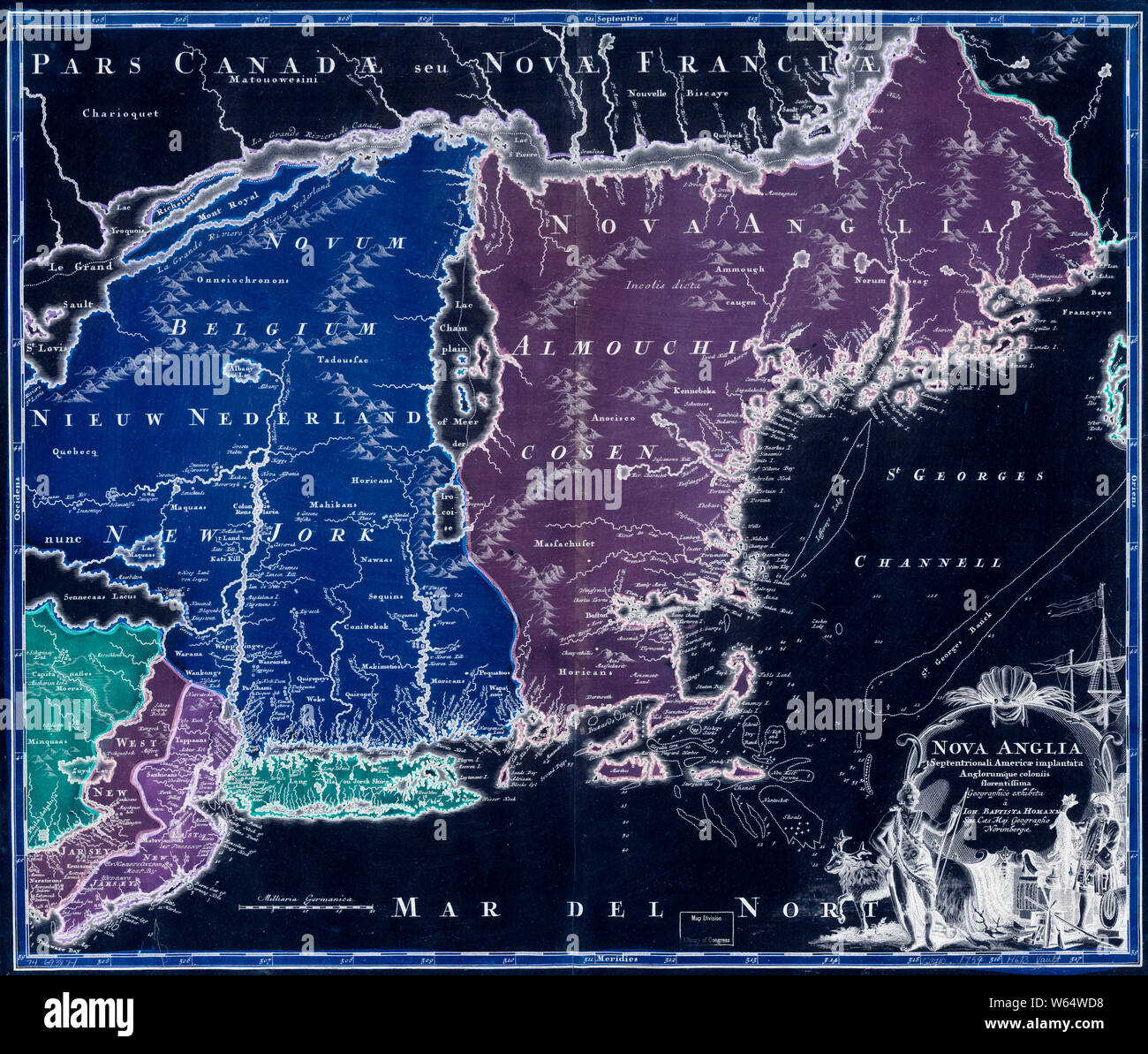 American Revolutionary War Era Maps 1750-1786 635 Nova Anglia Inverted ...
