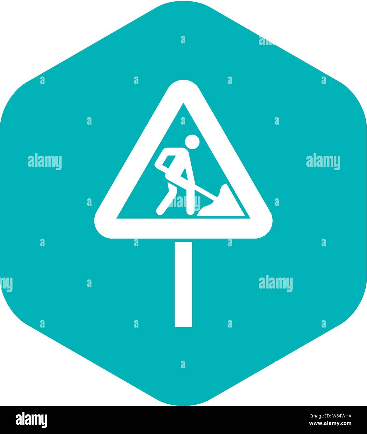 Road works sign icon, simple style Stock Vector Image & Art - Alamy