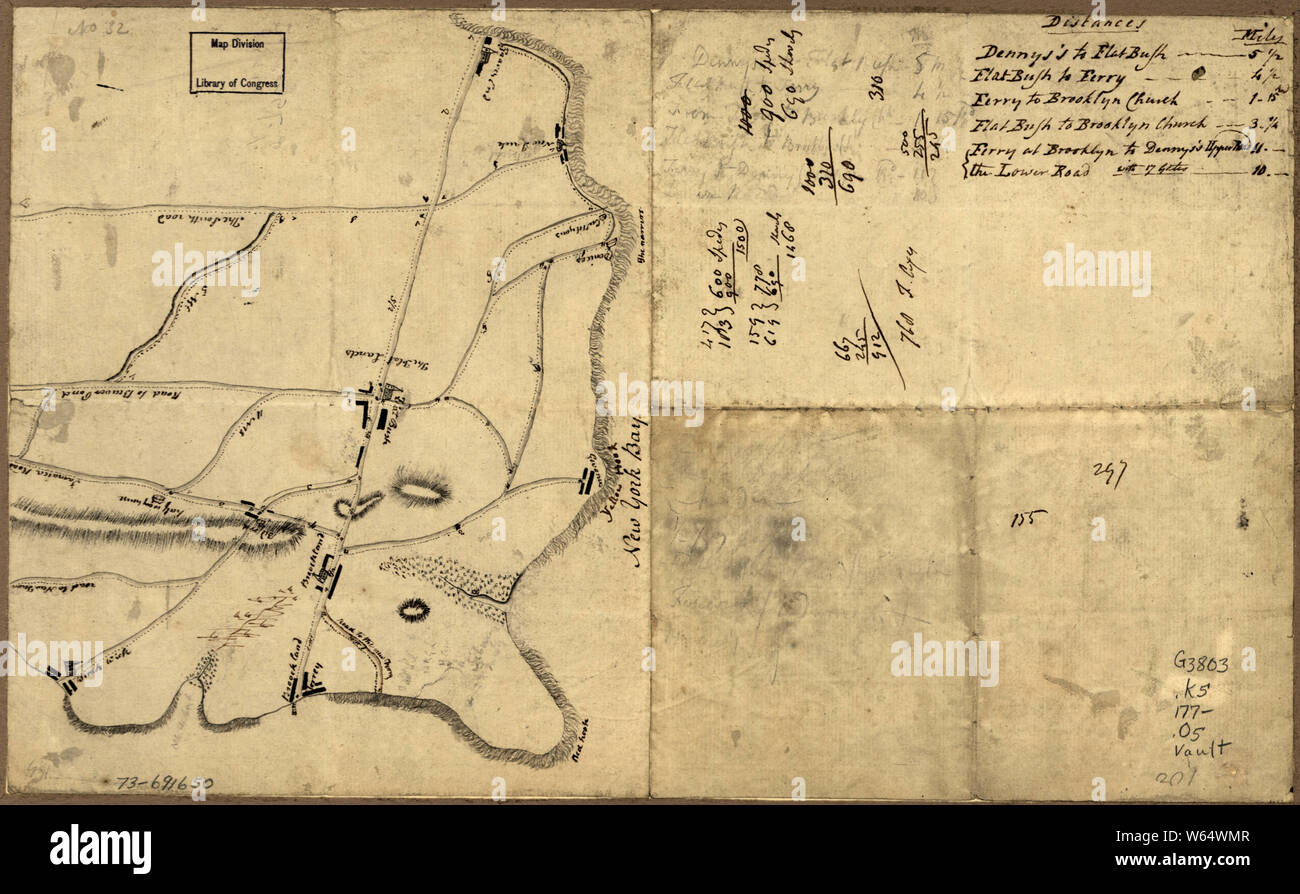 American Revolutionary War Era Maps 1750-1786 635 Old map of Brooklyn ...
