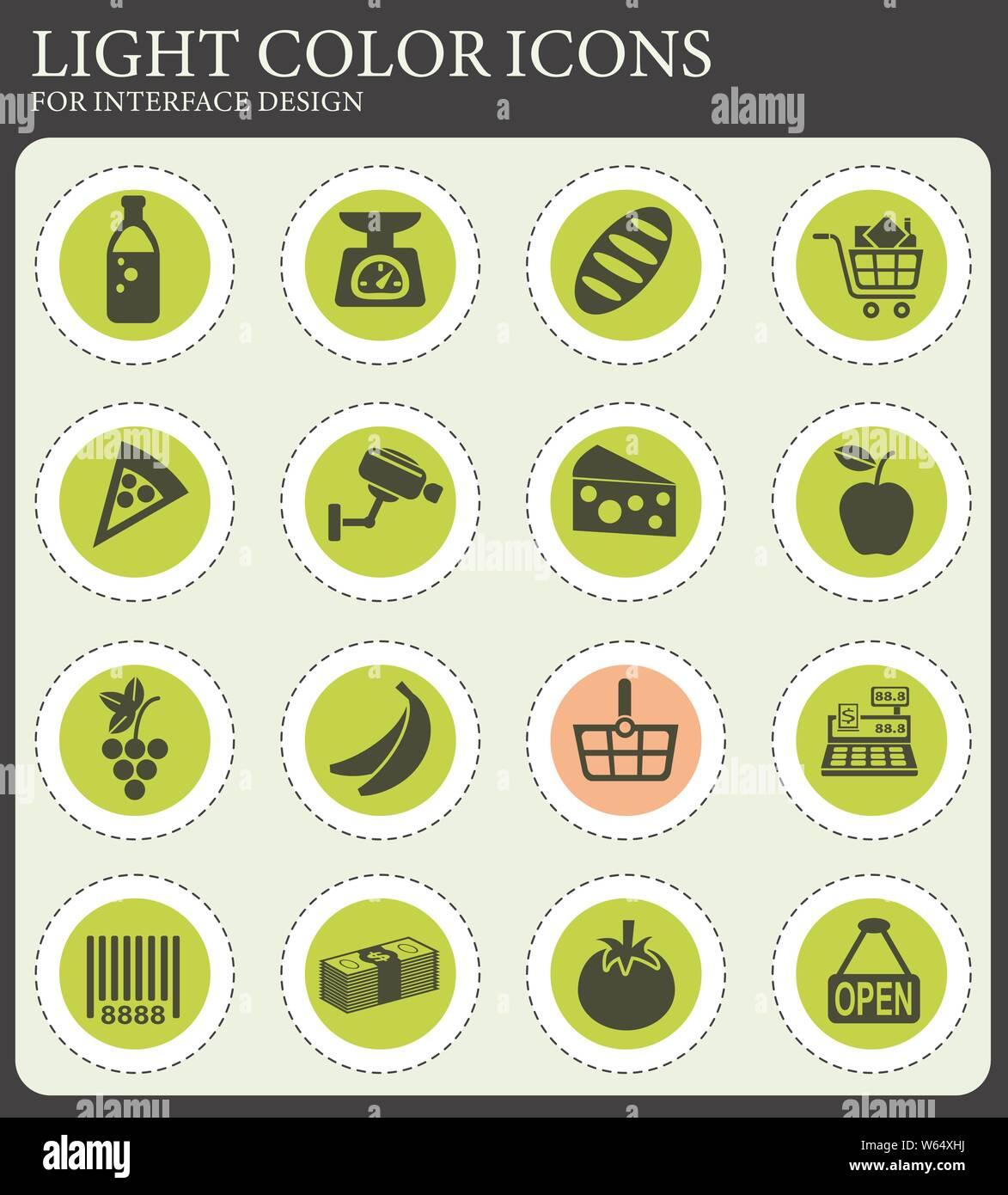 grocery store web icons for user interface design Stock Vector Image ...