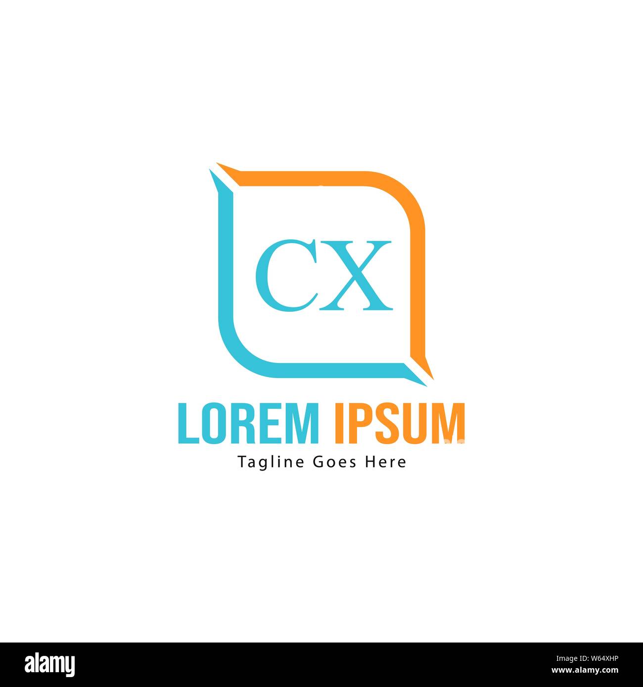 Initial CX logo template with modern frame. Minimalist CX letter logo ...
