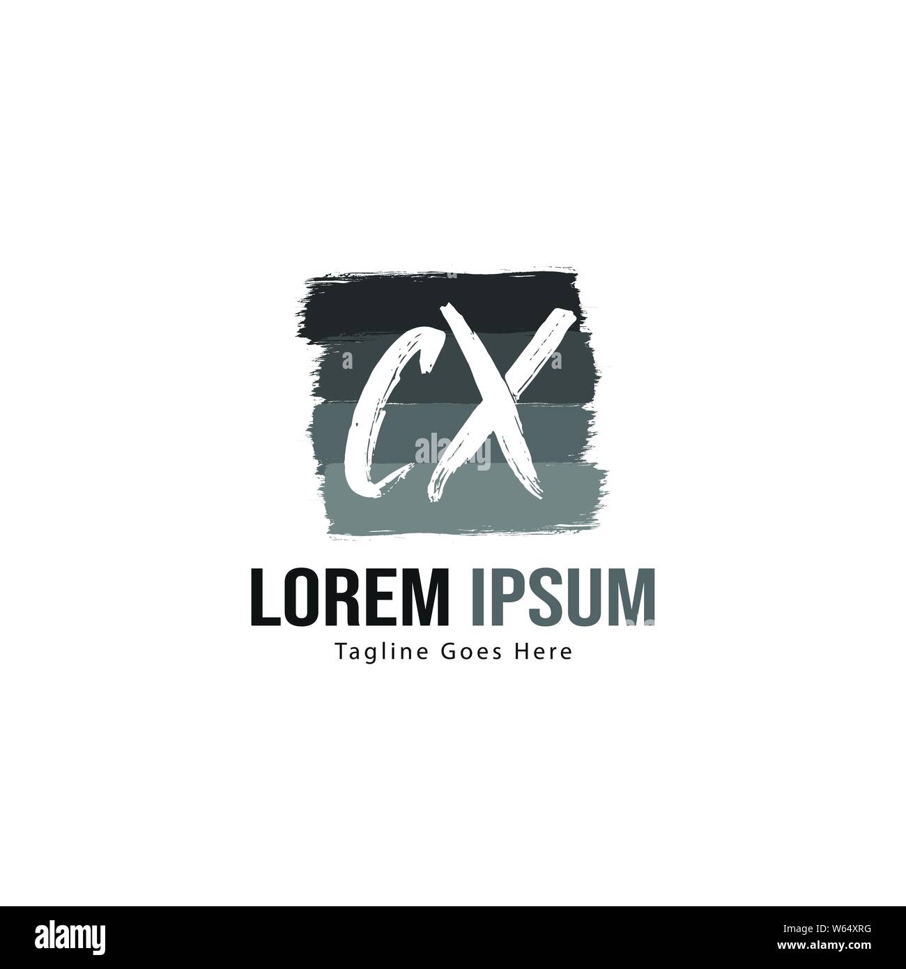Initial CX logo template with modern frame. Minimalist CX letter logo ...