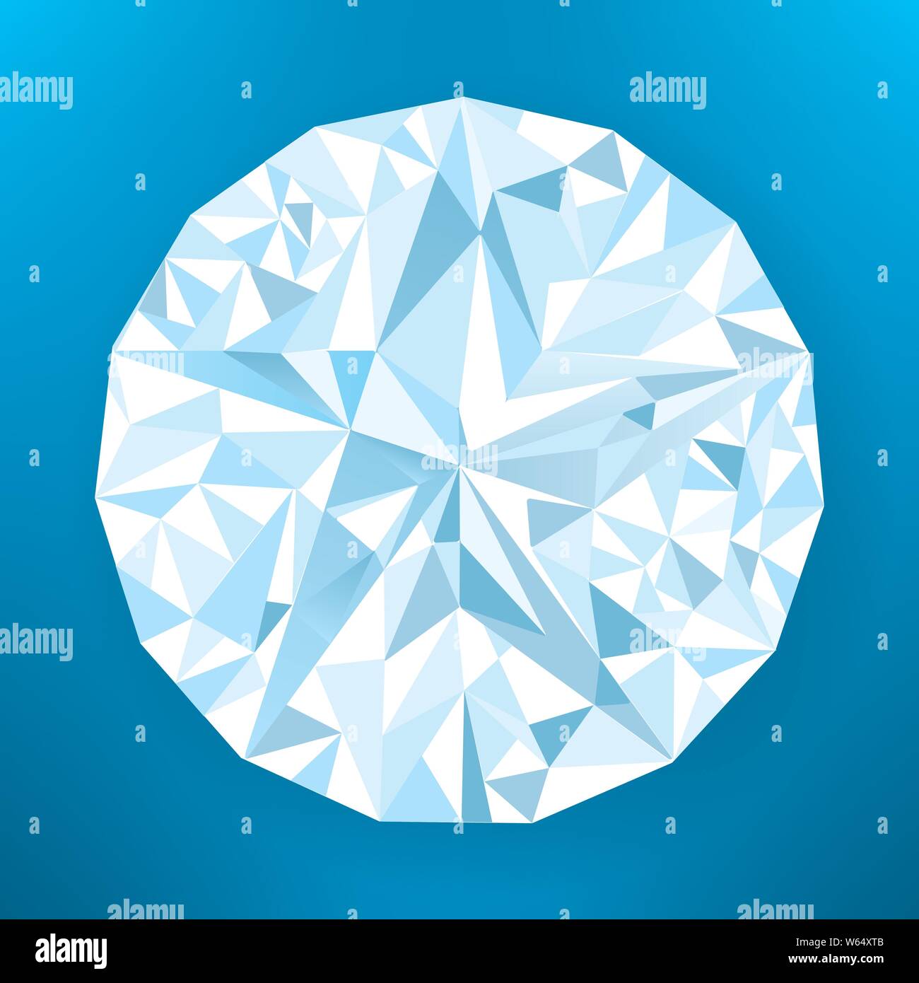Vector illustration. Frontal view of regular diamond with reflections ...