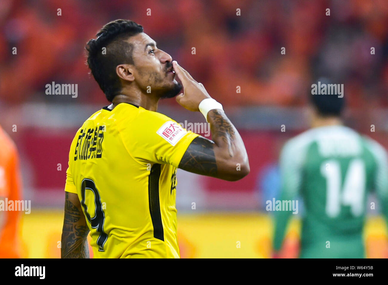 Brazilian football player Paulinho of Guangzhou Evergrande Taobao ...
