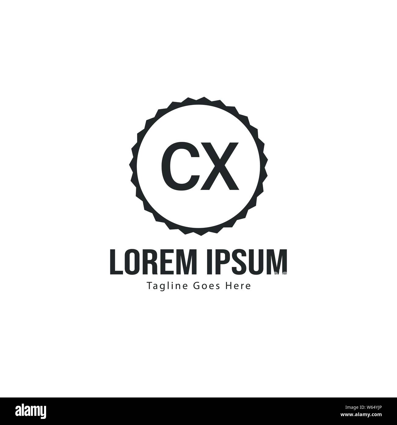 Initial CX logo template with modern frame. Minimalist CX letter logo ...