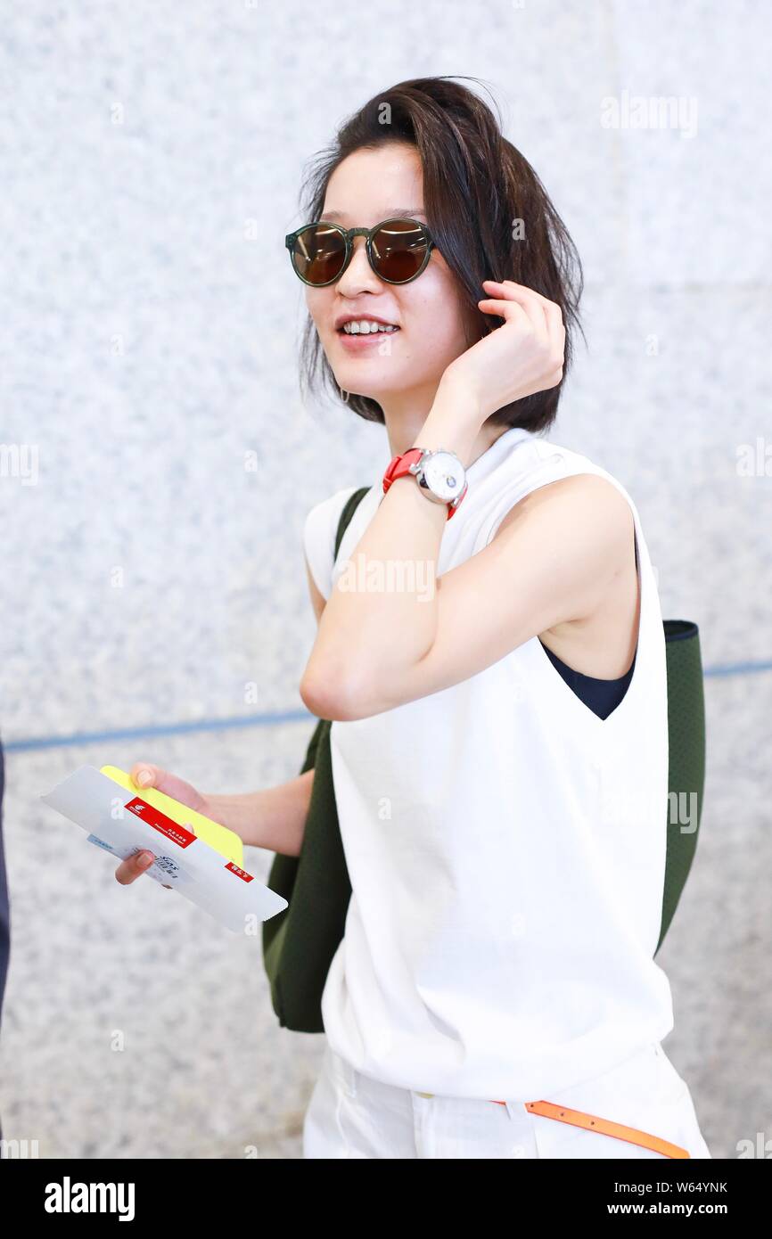 Chinese supermodel Du Juan is pictured at an airport in Shanghai, China ...