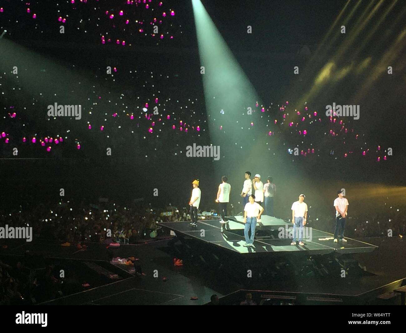 Members of South Korean boy group EXO perform during the "EXO PLANET 4 ...
