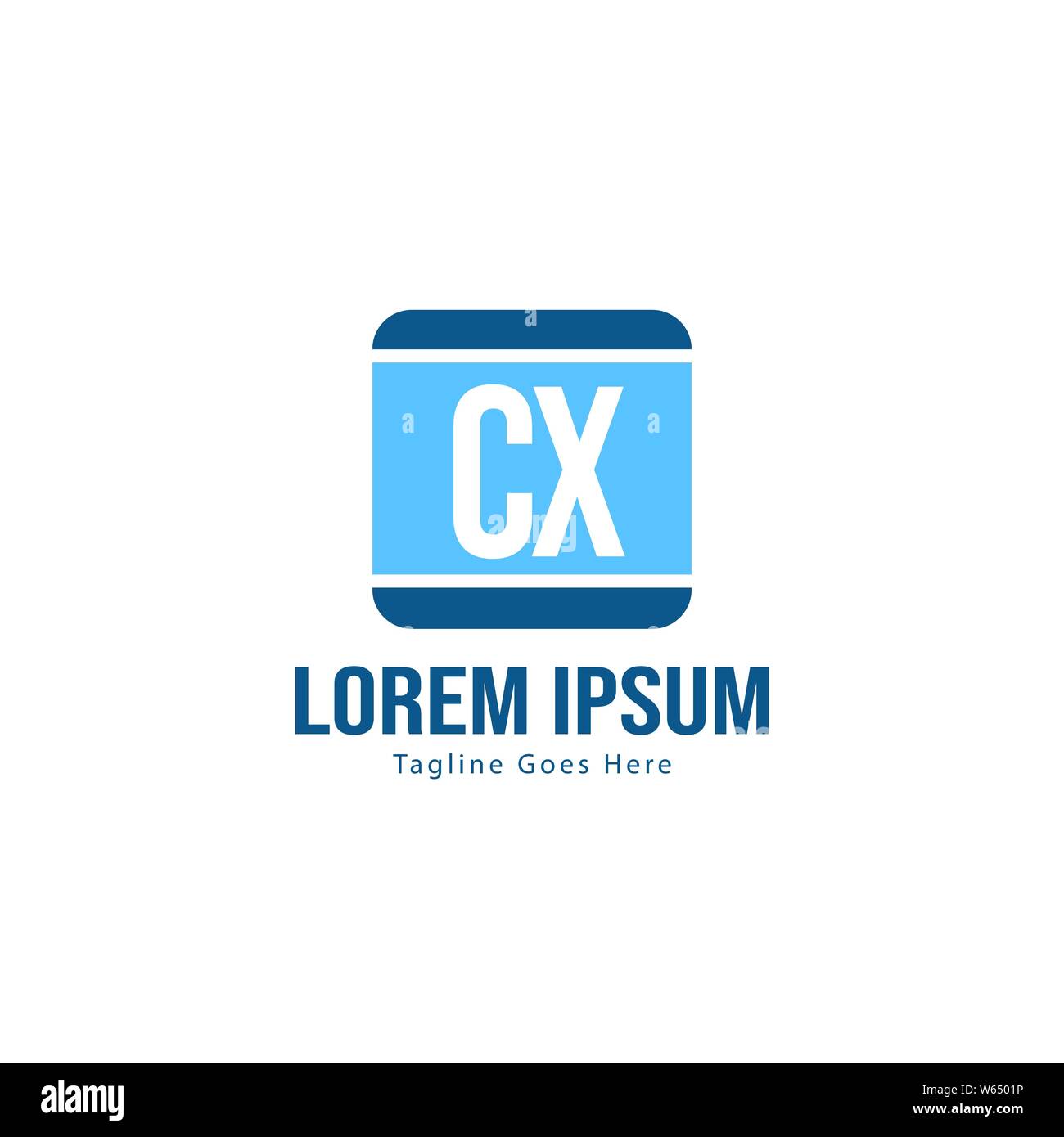 Initial CX logo template with modern frame. Minimalist CX letter logo ...