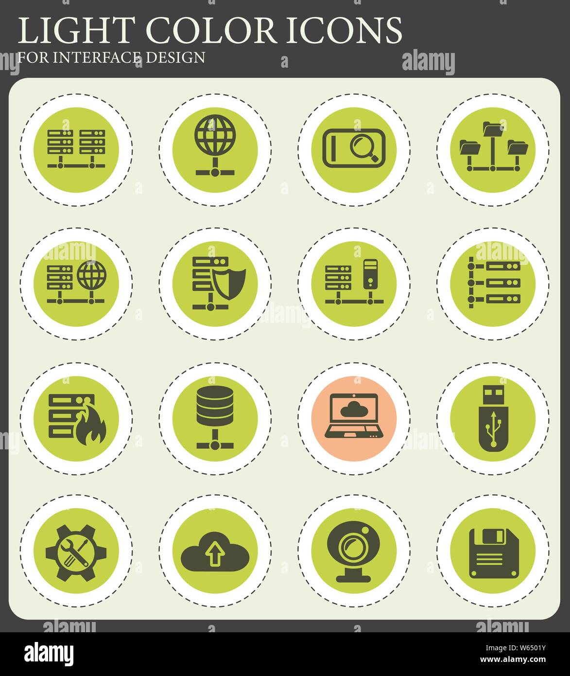 hosting provider web icons for user interface design Stock Vector Image ...