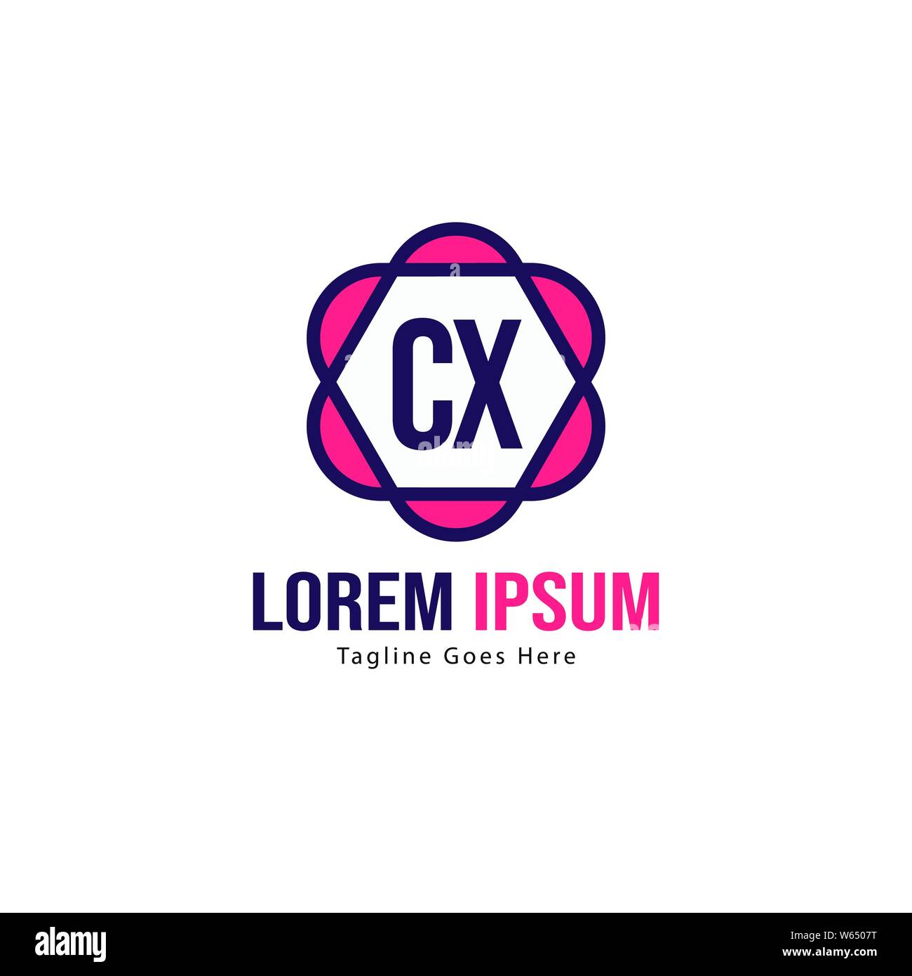 Initial CX logo template with modern frame. Minimalist CX letter logo ...