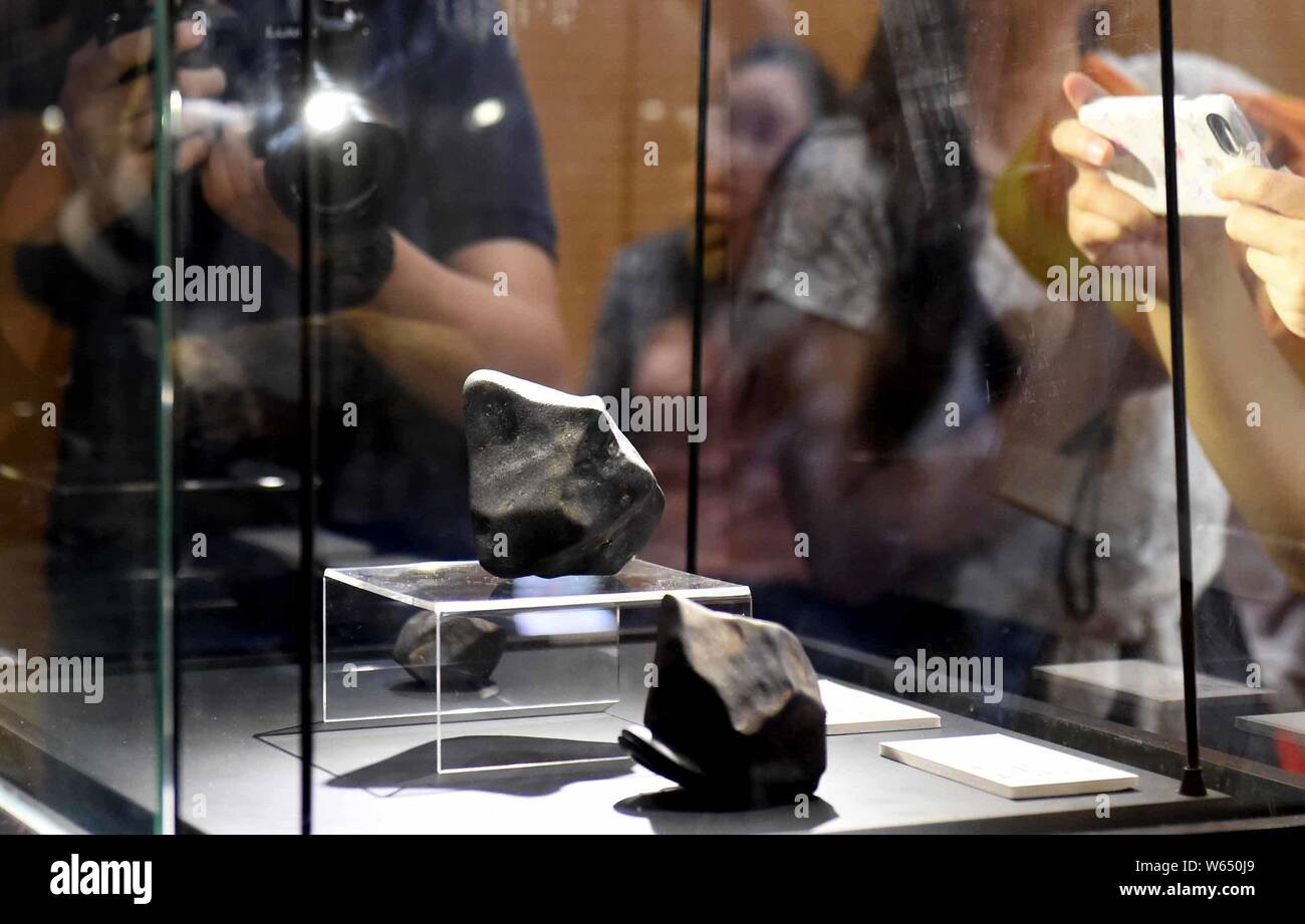 Meteorites, recovered from a meteor fireball that happened over the sky ...