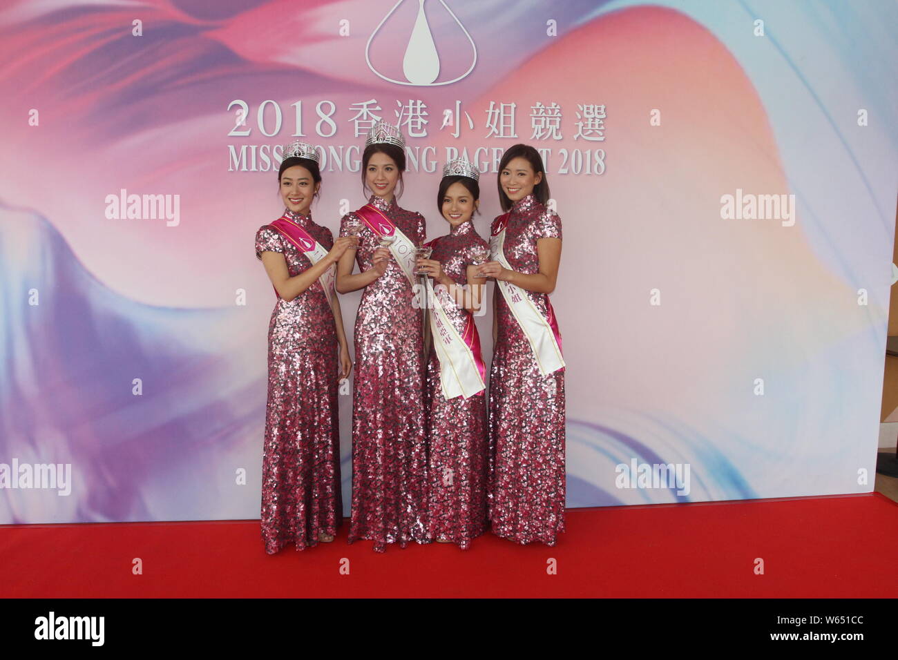 (From left) Second runner-up Sara Ting, winner Hera Chan, first runner ...