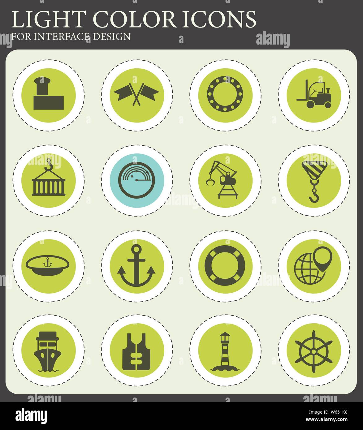 harbor vector icons for web and user interface design Stock Vector ...