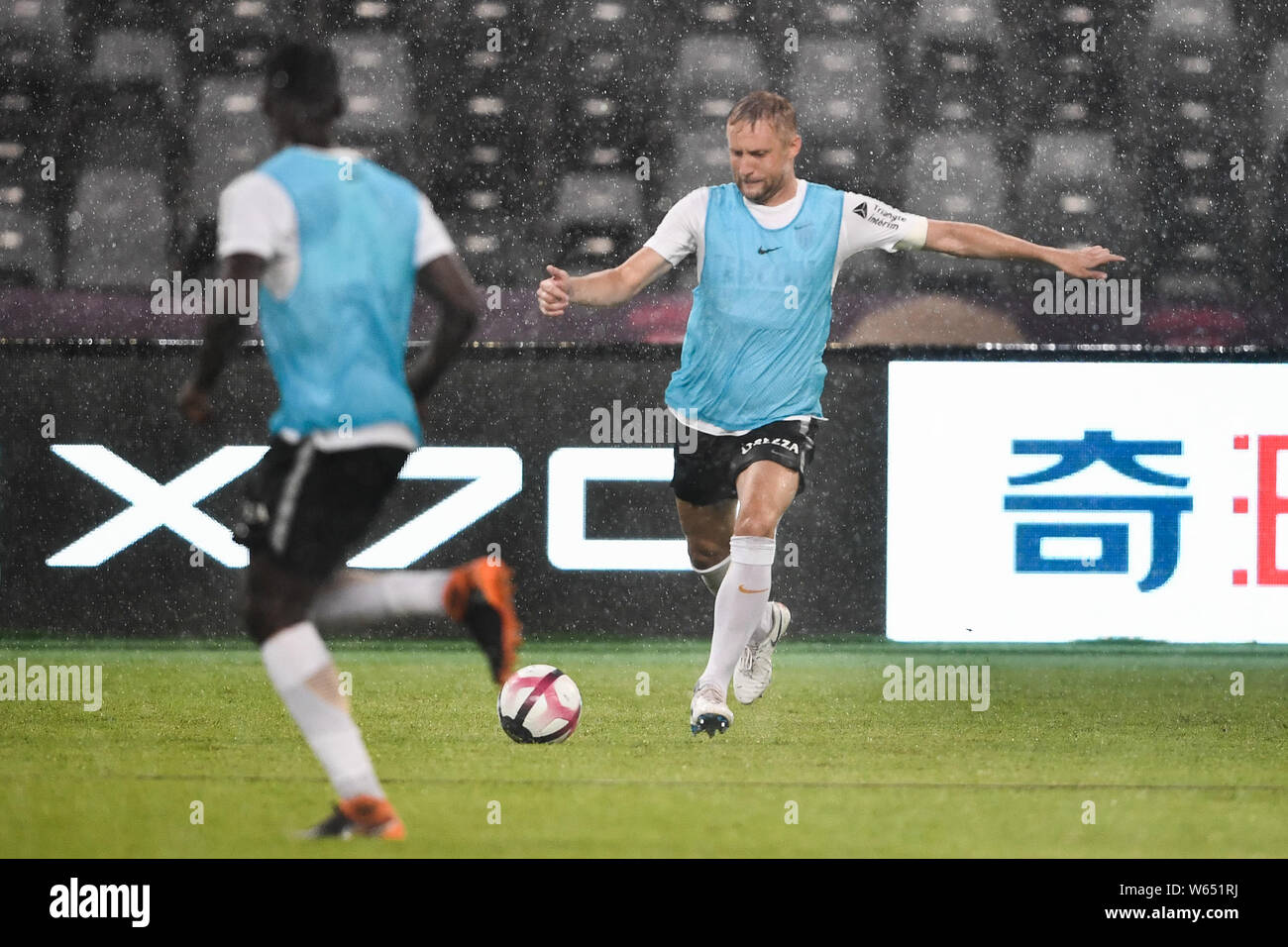 Players of Association Sportive de Monaco Football Club take part in a ...