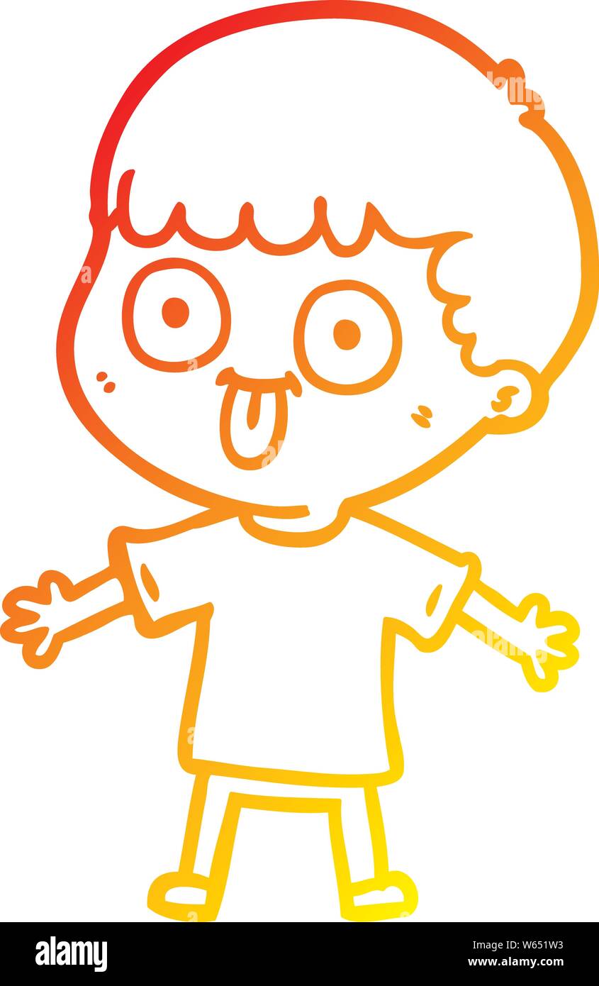 warm gradient line drawing of a cartoon man staring Stock Vector Image ...