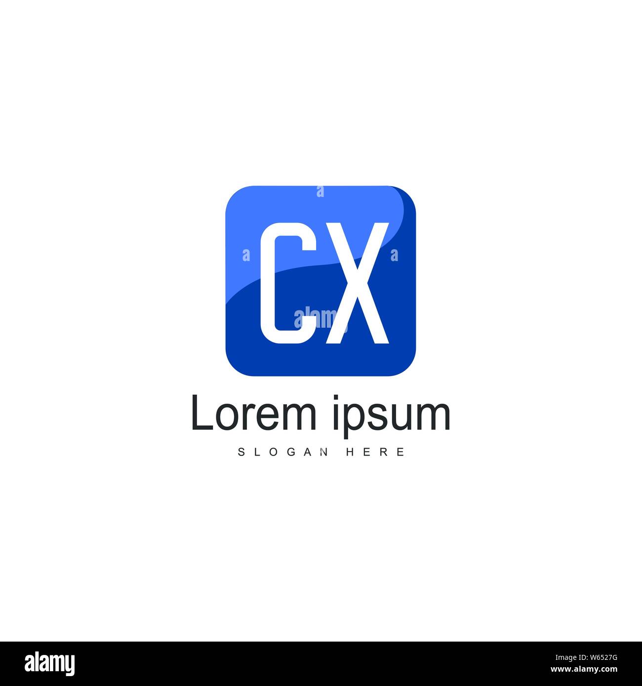 Initial CX logo template with modern frame. Minimalist CX letter logo ...