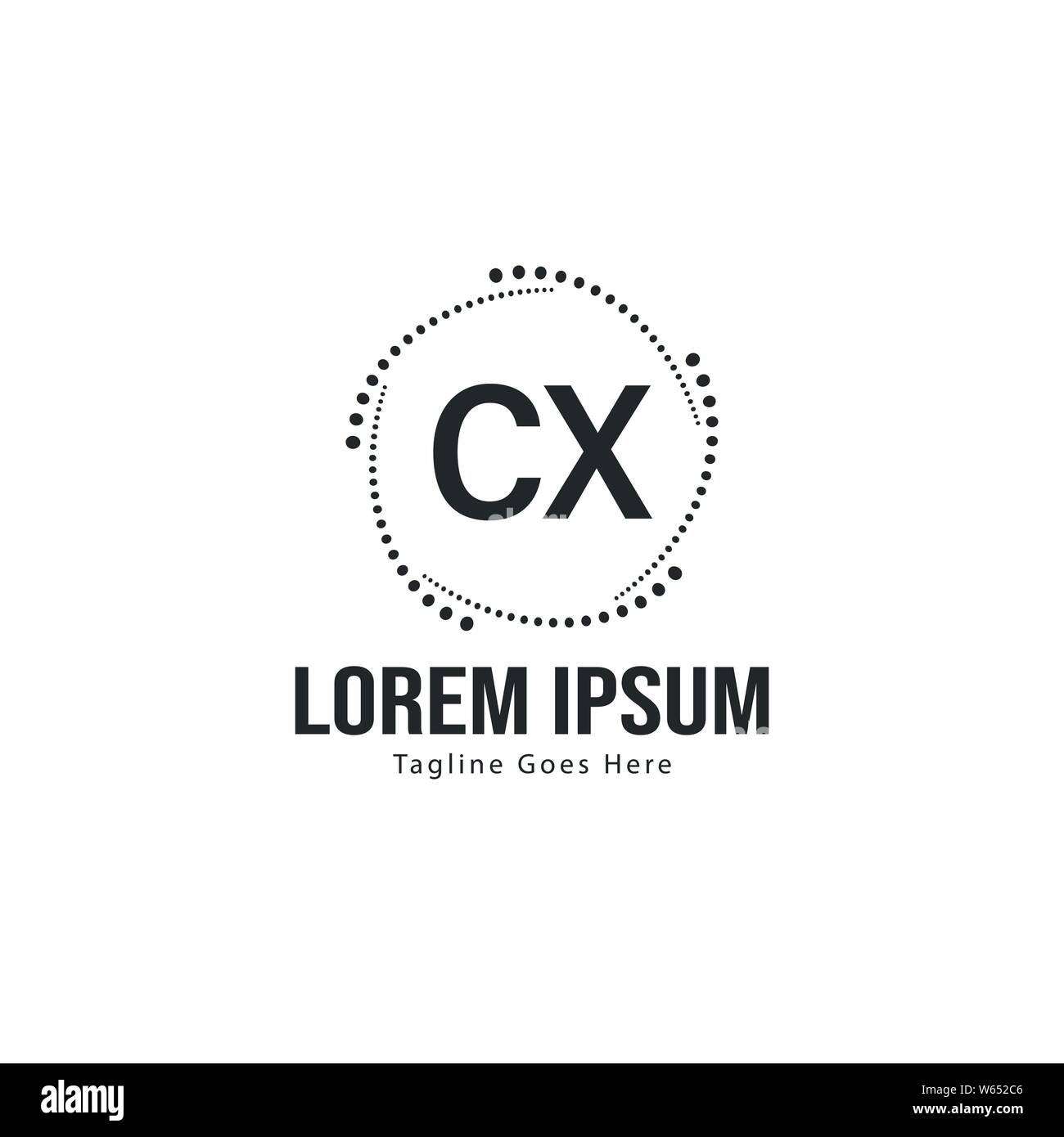 Initial CX logo template with modern frame. Minimalist CX letter logo ...