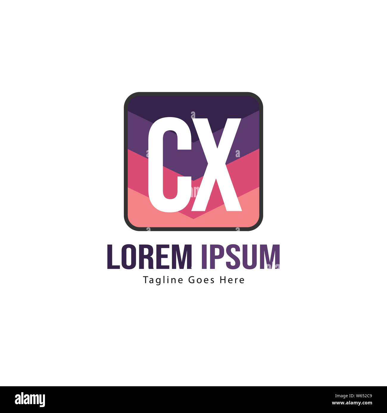 Initial CX logo template with modern frame. Minimalist CX letter logo ...